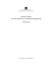 Introduction To Prolog Programming Institute For Logic Language And