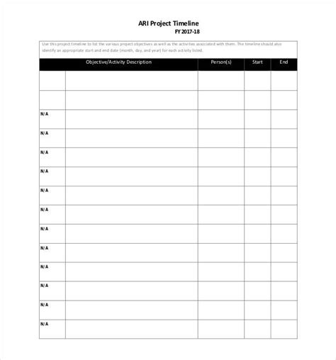 Blank Excel History Timeline Template Guideserious