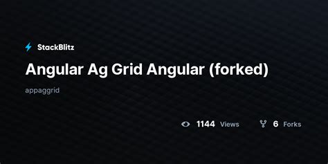 Angular Ag Grid Angular Forked Stackblitz
