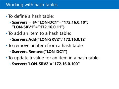 07 Variables Arrays Hash Tables 12 אינפוסק Infosec Advanced It Learning