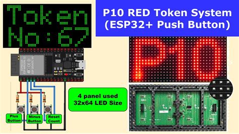 Token System P10 Red With Esp32 Multiple Panel Using Push Button Arduino Ide Esp32 P10 Red