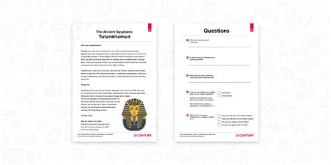 The Ancient Egyptians Tutankhamun Reading Comprehension Century