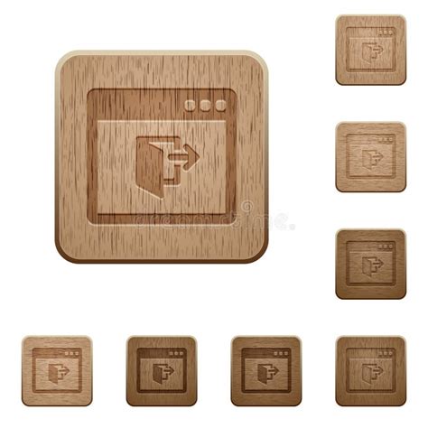 Application Exit Wooden Buttons Stock Vector Illustration Of Dark