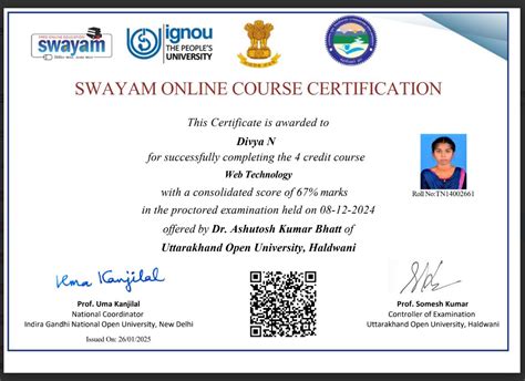 Webdevelopment Nptel Learning Achievement Technology Fullstack Divya N