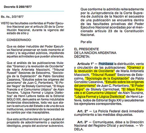 Los Libros Que La Junta Militar Prohibió Mediante órdenes Reservadas