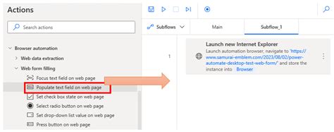 Example Of Simple Web Browser Auto Operation Auto Filling A Web Form Power Automate Desktop