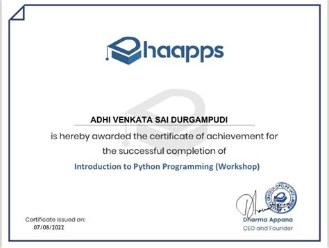 Adhi Venkata Sai Durgampudi On Linkedin Python Programming Dhaapps