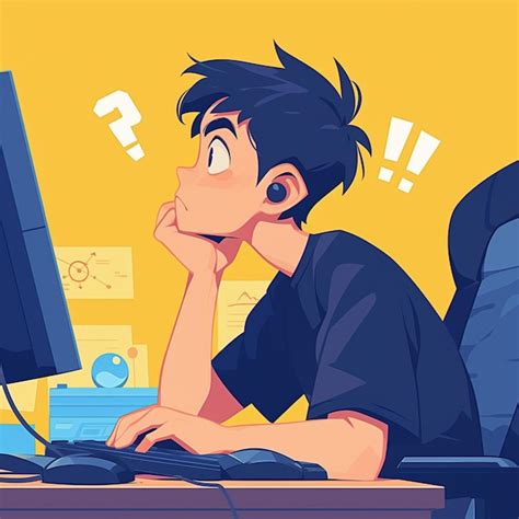 Premium Vector Asian Man In His Teens Learning To Code