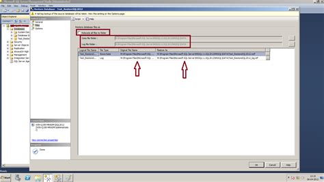 Ms Sql Server Sql 2012 Restore Database Relocate And Timeline Option
