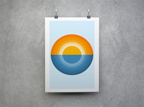 Abstract Half Circle Gradient Printable Art Minimalist Print Mid
