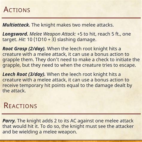 Leech Root Knight Monster Oc Art R Dndhomebrew