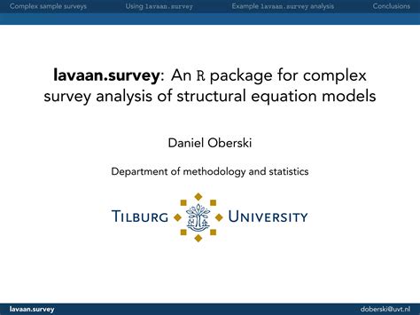 Lavaansurvey An R Package For Complex Survey Analysis Of Structural Equation Models Pdf
