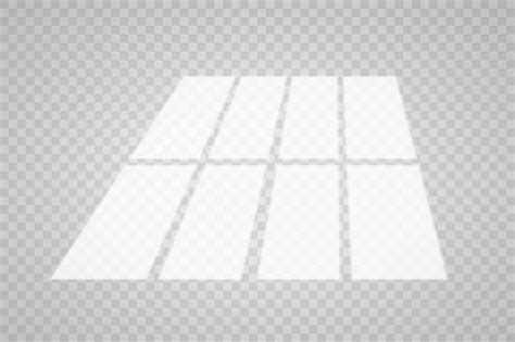 오버레이 그림자 효과 투명 오버레이 창 및 블라인드 그림자 투명 배경 벡터 일러스트 레이 션에 그림자와 자연 조명의 현실적인 조명 효과 프리미엄 벡터