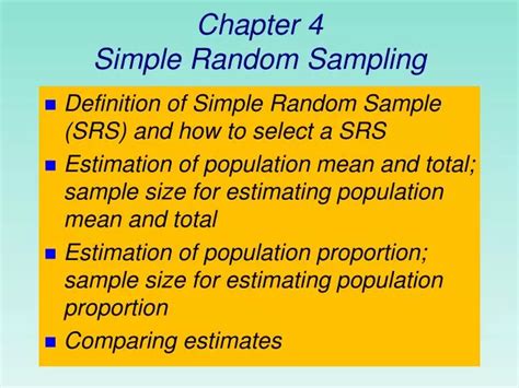 PPT Chapter Simple Random Sampling PowerPoint Presentation Free Download ID
