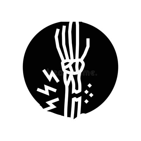 Fracture Forearm Bones Osteoporosis Glyph Icon Vector Illustration