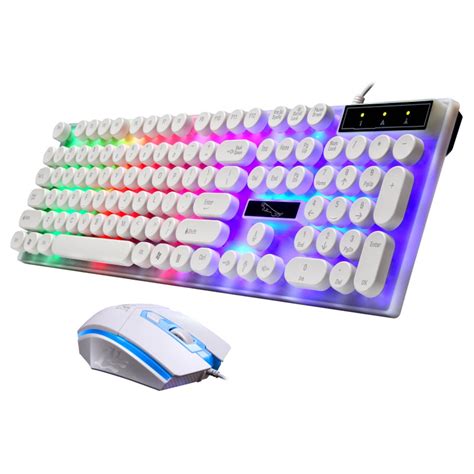 Jogzmz Wired Keyboard And Mouse Combo Cute Keyboard Retro Round Keycap Ultra Thin Quiet 2 4ghz