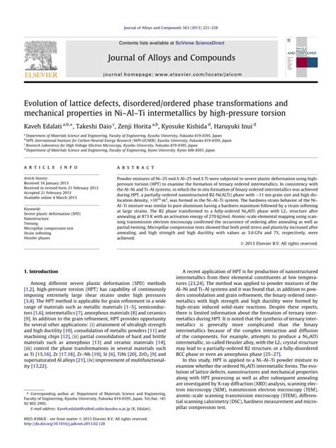 Pdf Evolution Of Lattice Defects Disorderedordered Phase