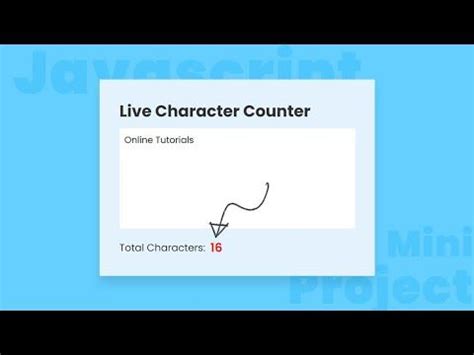 Live Character Counter Using Css Javascript Mini Project Youtube