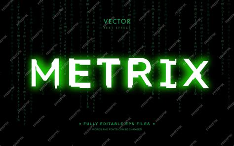 Premium Vector Metrix Editable Text Effect