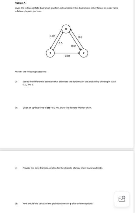 problem a given the following state diagram of a