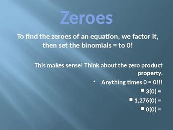 Factoring To Find Zeroes PPT By The Algebra Dollar Tree TpT