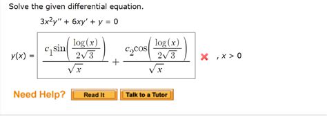 Solved Solve The Given Differential Equation X Y Chegg