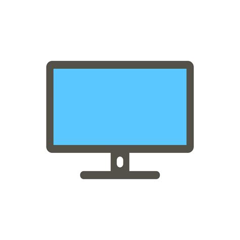 Flat Monitor Blue Display Icon Isolated Vector Illustration 25368783 Vector Art At Vecteezy