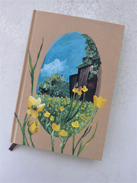 Hand Painted Journal Etsy Art Journal Cover Butterfly Painting