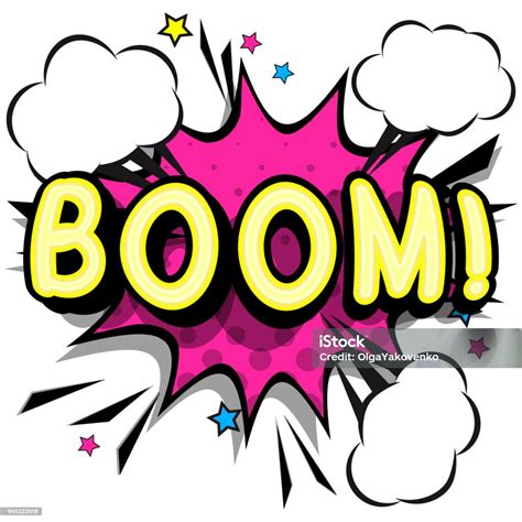 붐그림자 레터링 복고풍 레트로 포스터 배경에 하프톤 패턴 벡터 빈티지 팝 아트 스타일에 밝은 그림 감정에 대한 스톡 벡터 아트 및 기타 이미지 Istock