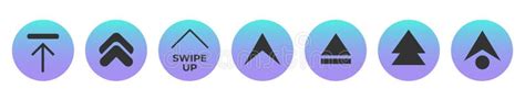 swipe up set of buttons for social media black arrows buttons and