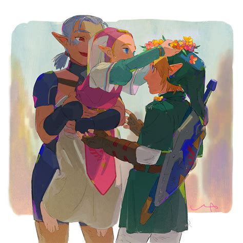 Link Princess Zelda Impa And Young Zelda The Legend Of Zelda And 1
