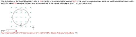 solved the flexible loop in the figure below has a radius of