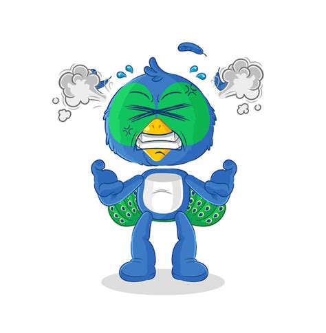 Premium Vector Peacock Very Angry Mascot Cartoon Vector