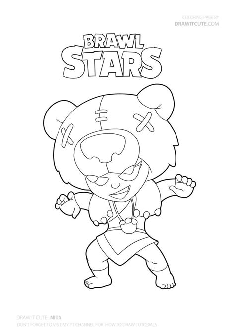 Nita From Brawl Stars Brawlstars Draw Drawings Howto Howtodraw Color Coloring