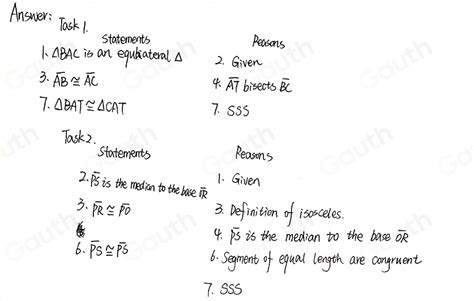 Solved Learning Task 1 Complete The Proof Given Delta Bac Is An Equilateral Overline At Bisec