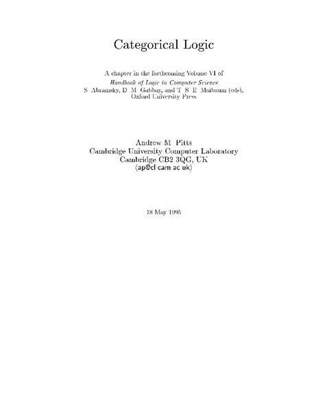 pdf logic semantic scholar€¦ · categorical logic a c hapter in the
