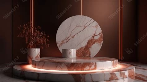 무료 제품 장식 스탠드 벽지 추상 받침대의 3d 일러스트 Ppt 배경 Slidesdocs