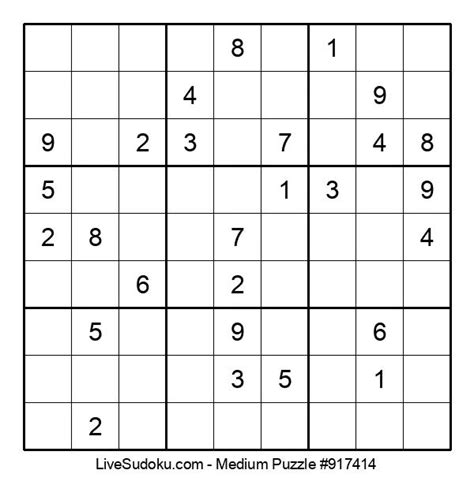 Medium Sudoku Online 917414 Live Sudoku