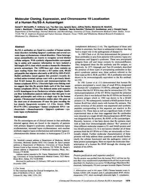 Pdf Molecular Cloning Expression And Chromosome 19 Localization Of