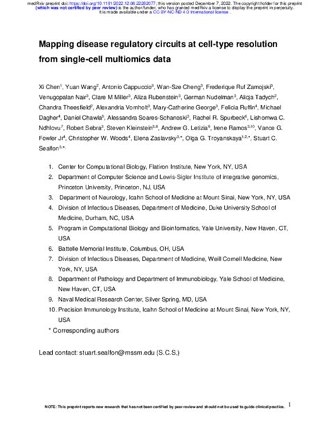 Pdf Mapping Disease Regulatory Circuits At Cell Type Resolution From