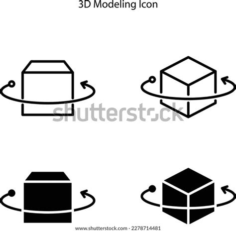 3d Modeling Icons Monochrome Simple Sign Stock Vector Royalty Free 2278714481 Shutterstock
