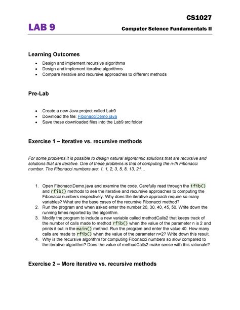 lab9 lab 9 cs lab 9 computer science fundamentals ii learning