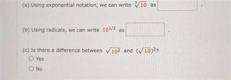 Solved A Using Exponential Notation We Can Write 310 As