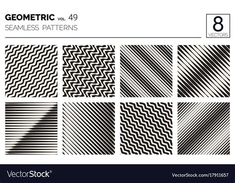 Minimal Geometric Seamless Patterns Set Royalty Free Vector