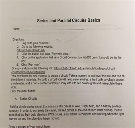 Series And Parallel Circuits Basics Lab Answers Circuit Diagram