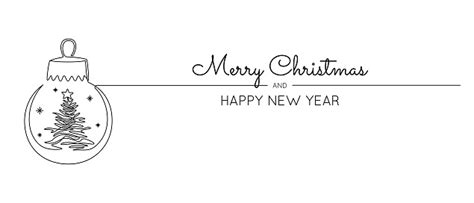 크리스마스 공과 스노우 글로브의 나무와 별이 있는 하나의 연속 선 그리기 간단한 선형 스타일의 겨울 크리스마스 휴가 개념을 위한 매직 유리 구체 편집 가능한 획 낙서 벡터