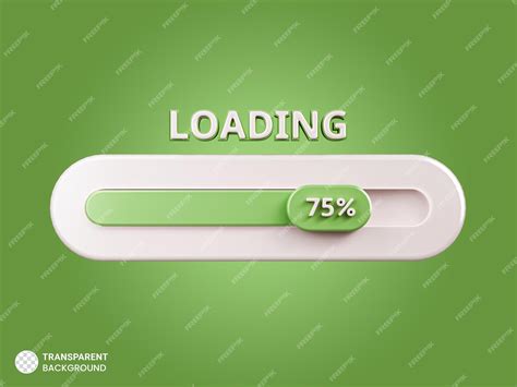 Premium Psd 75 Progress Of Loading Bar Icon 3d Render