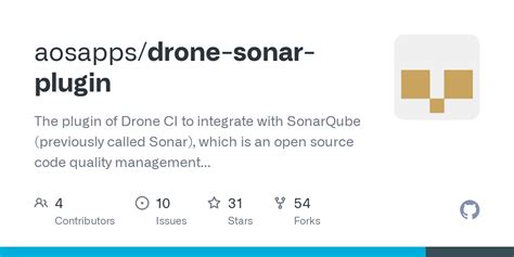 Github Aosappsdrone Sonar Plugin The Plugin Of Drone Ci To