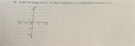 Solved 11 Graph The Image Of A 7 6 After A Reflection In Chegg Com