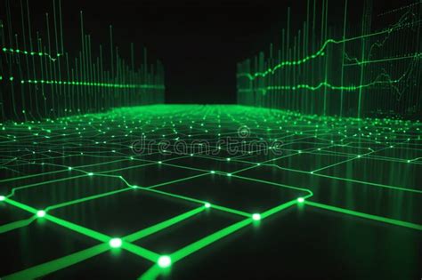 Cyber Big Data Flow Blockchain Data Fields Stock Illustration